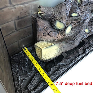 PuraFlame Western Electric Fireplace Insert with Fire Crackling Sound, Remote Control, 750/1500W, Black, 25 63/64 Inches Wide, 23 3/16 Inches High