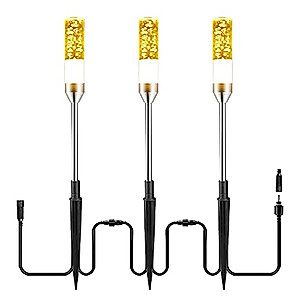 GreenClick 3 Pack Extension Path Lamps Landscape Path Lights, Connect 24 Lamps on One Adapter, IP65 Waterproof LED Path Lights for Lighting Up Your Garden, Pathway, Walkway (Warm White)