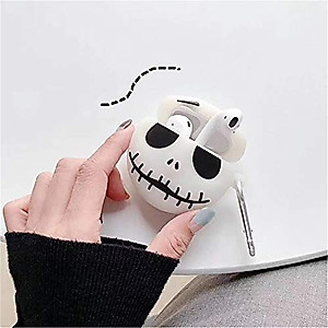 Besoar Luminous Skull for Airpod 1/2 Case, Cartoon Cute Fashion Cool Silicone Design Character Cover for Airpods, Unique Stylish Kawaii Funny Fun Protective Shell Girls Women Girly Cases Air Pods 2&1