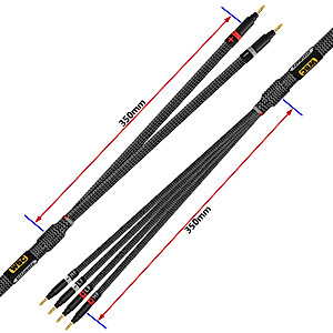 WORLDS BEST CABLES 10 Foot Ultimate - 7 AWG - Ultra-Pure OFC – Extra Premium Audiophile HiFi Bi-Wire Speaker Cable Pair with Eminence Gold Banana Plugs & Carbon Tweed Jacket