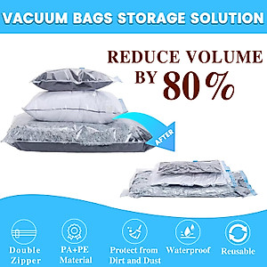 Vacuum Storage Bags with Electric Air Pump,18 Pack (4 Jumbo,4 Large,4 Medium,3 Small,3 Roll Up Bags) Zip Seal Space Saver Bag for Travel Clothes,Blanket,Duvets,Pillows,Comforters