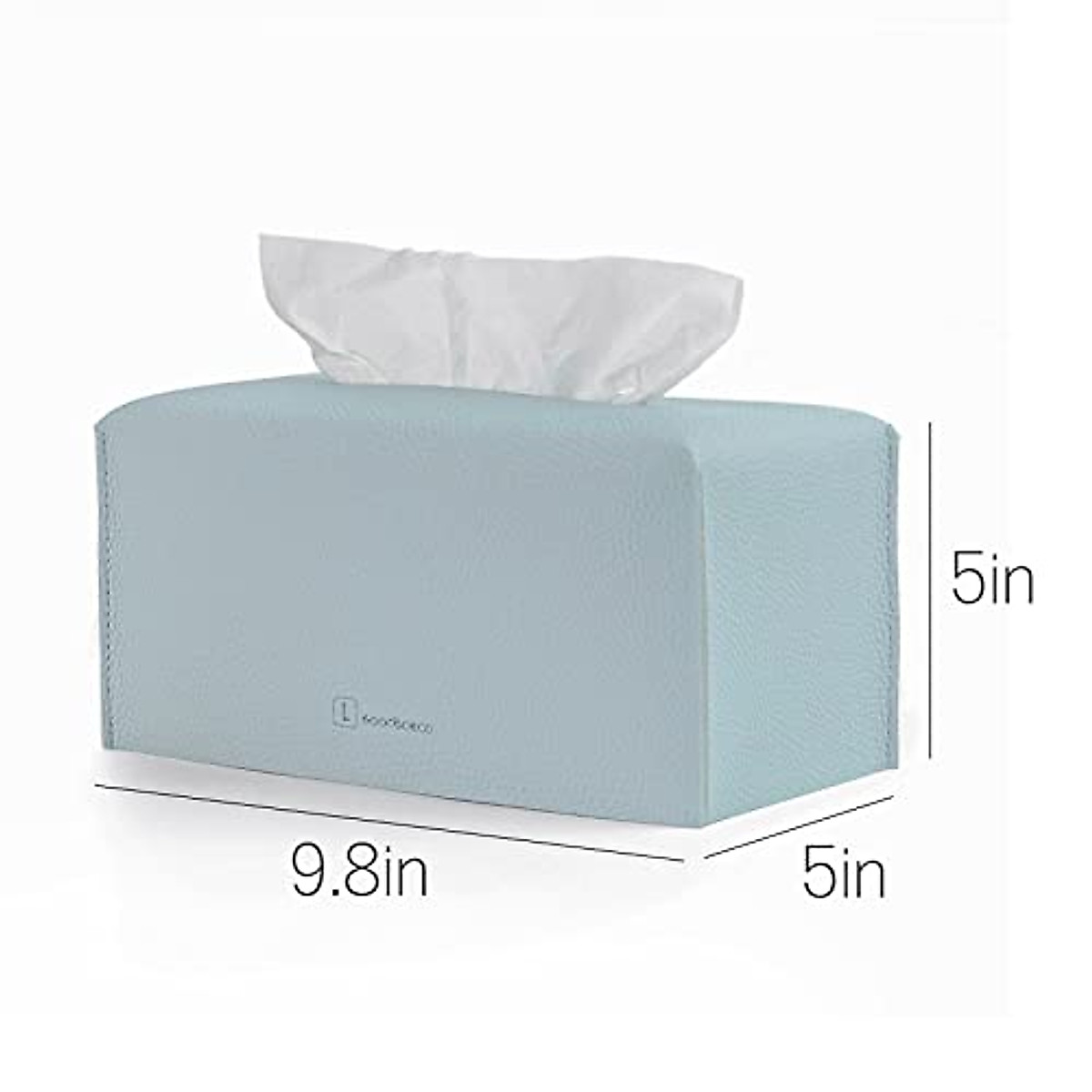 GOODSDECO PU Leather Tissue Box Cover Rectangle - Modern Tissue Box Holder Organaizer for Home Office Bathroom Car, Pastel Organaizer (Sky Blue)