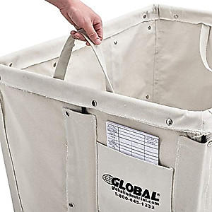 Global Industrial 24 Bushel, Canvas Basket Bulk Truck, Unassembled