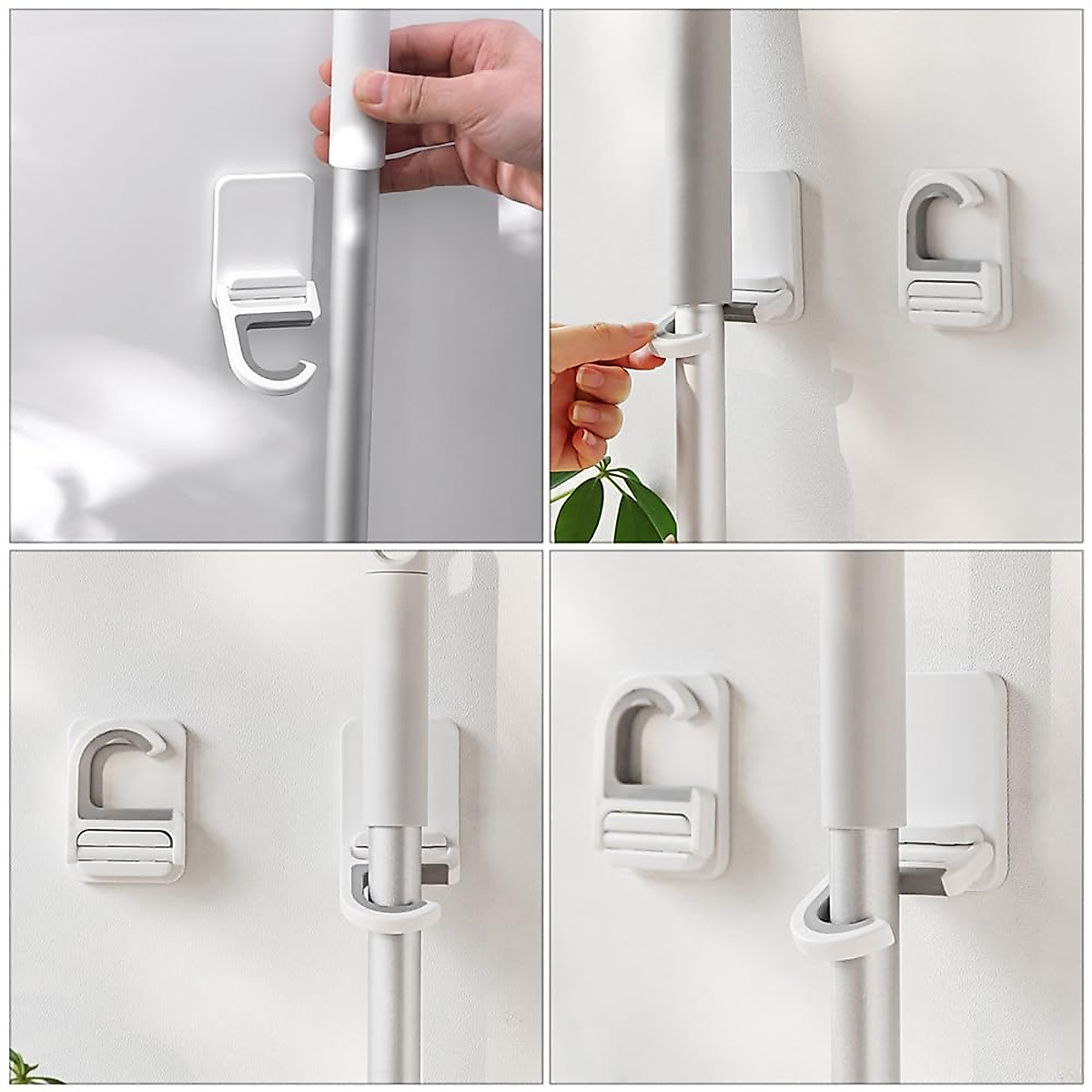 Hemobllo 3pcs Wall mop Hook Clothes Hanger Hooks Folding Broom Wall Mount Hooks Dustpan Umbrella Wall Hanger s Hook Broom Mounted Mop Hook Mop Holder self Adhesive Broom Hooks abs