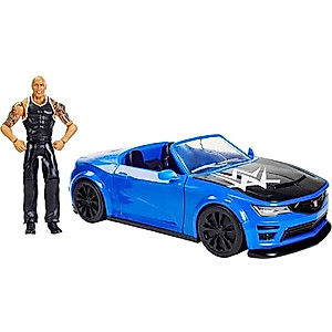 Mattel WWE Slam Mobile Wrekkin Vehicle Breakaway Car with Mattel WWE The Rock, for 6-Inch Action Figure