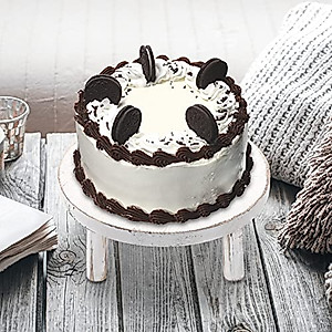 Elsjoy Set of 3 Wooden Cake Stand Round Dessert Display Riser, Stackable Cupcake Stand with Legs, Whitewashed Shabby Retail Bakery Serving Stand for Table Centerpieces, Wedding, Birthday, Party Decor