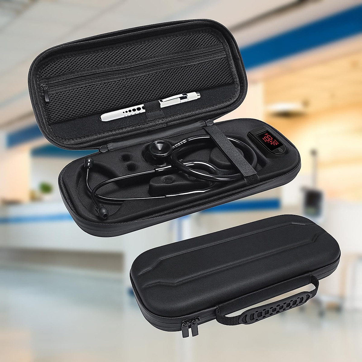 Hard Stethoscope Carrying Bag Stethoscope Bag Accessories Storage Bag Organizer Lightweight Dual Zipper Stethoscope Case