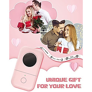 Phomemo Label Printer, D30 Mini Label Maker Machine with Tape, Phone Label Makers,Bluetooth Connection,Home Office School Organization,Gift for Men,Woman (USB Rechargeable)-Pink