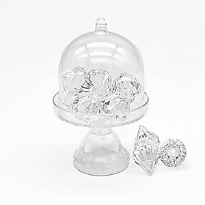 48 Pieces 4“ H x 2.75“ W Cake Plate Stand with Dome Cover, Clear,