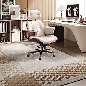 Large Office Carpet Chair Mat, 48” x 60” Desk Chair Mat for Low Pile Carpeted Floors, Easy Glide Floor Protector for Rolling Chair, Plastic Mat for Home, Office (Rectangle)