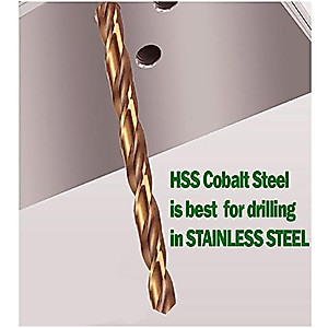 Hss Cobalt Drill Bit Set 1/8 in. x 6 in. Aircraft Extension Extra Long Deep Hole Drilling-5Pcs