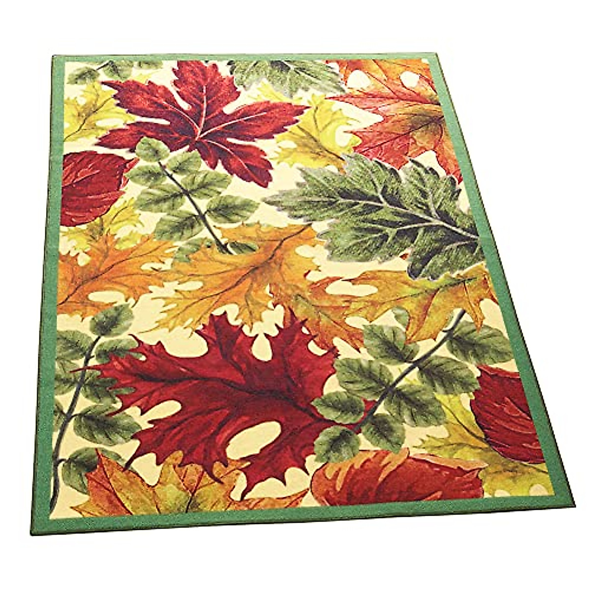 Collections Etc Colorful Autumn Leaves Rug, Skid Resistant, 48" X 72"