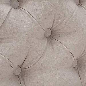 Jennifer Taylor Home Celine Tufted Settee Nailhead Accents, Sky Neutral Beige Polyester