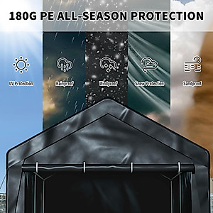 10x20FT Carport Heavy Duty Outdoor Car Port Canopy Party Tent with Roll-up Windows Portable Garage with Removable Sidewalls & Doors All-Season Tarp for Car Boat Truck Motorcycle,Gray