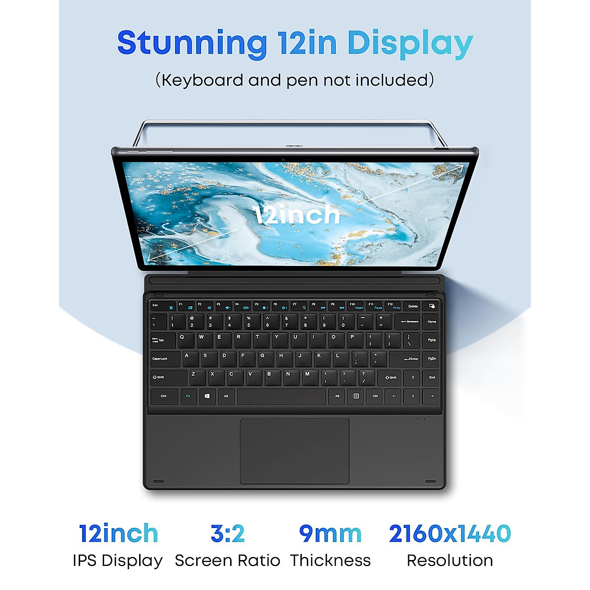 2024 CHUWI UBook X Windows Tablet 12'', Intel Core i5-10210Y, 512GB SSD 12GB RAM, 1TB SSD Expand, Windows 11 Touchscreen Tablets, FHD 2160x1440, 5G WiFi, Bluetooth, Camera, 5000mAh, HDMI