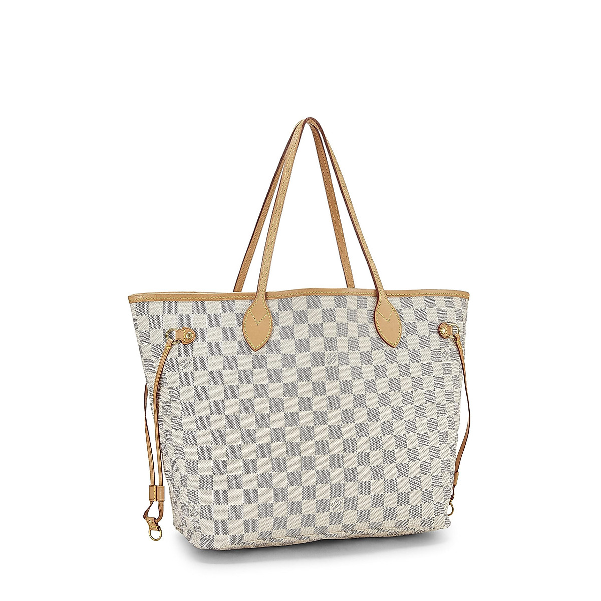 Louis Vuitton, Pre-Loved Damier Azur Neverfull MM NM, White