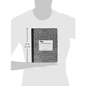 Oxford Composition Notebooks, Wide Ruled Paper, 9-3/4" x 7-1/2", Black Marble Covers, 100 Sheets, 12 per Pack (63795)