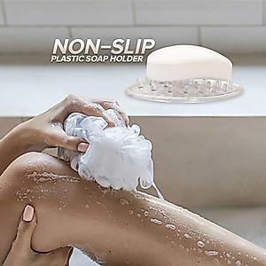 Better Houseware soap bar Holder,Set of 2 bar soap Holder for Shower, Non-Slip Plastic soap Holder for Bathroom Kitchen,soap Tray for Shower use