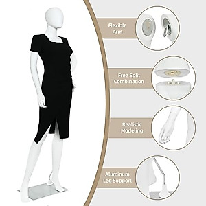 Female Mannequin,White Adults Dress Form Realistic Adjustable Mannequin,A Stand-up Mannequin ,with Full Body for Adults
