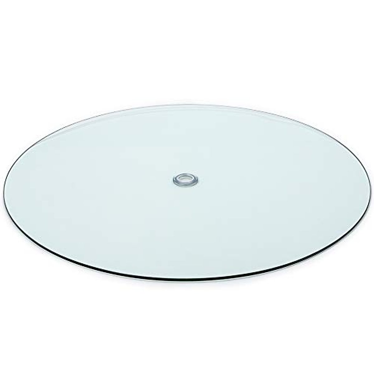 Audio-Visual Direct Tempered Glass Patio Table Top with Rounded Edge (36" with 1 5/8" Center Hole) Includes Free Umbrella Hole Ring and Cup Set