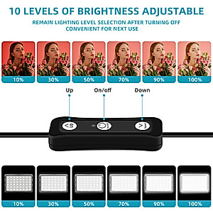 Hagibis Studio LED Video Light Kit - 9 Color Filters, Adjustable Tripod, for Photo Video Streaming