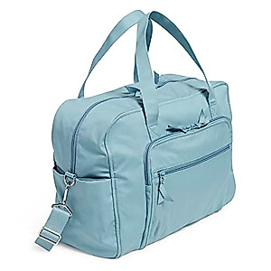 Vera Bradley Women's Cotton Weekender Travel Bag, Reef Water Blue - Recycled Cotton, One Size
