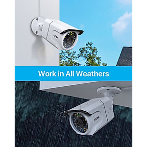 ZOSI ZG1058D 4K 8MP PoE Security IP Camera with Audio Bullet PoE Camera Outdoor with Starlight Night Vision,Human Motion Detection,Smart Light Alarm,IP66 Weatherproof, Only Work 4K PoE NVR