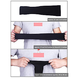 Boao 10 Pairs UV Sun Protection Arm Sleeve for Men Women Work Cooling Compression Tattoo Cover Up Sleeves for Cycling Fishing (Fresh Black)