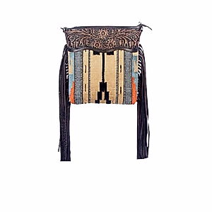 American Darling Large Crossbody Hand Carved Leather Fringe Purse for Women Western Handbags Purses Clutch Shoulder Bags (DISC-ADBGZ364)