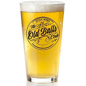 Old Balls Beer Glass - Funny Retirement or Birthday Gifts for Men - Unique Gag Gifts for Dad, Grandpa, Old Man, or Senior Citizen, 30th, 40th, 50th, 60th Birthday Gift for Men