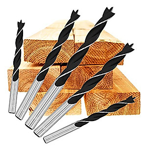 Brad Point Drill Bit Set 1/8 Inch 10Pcs Spur Point Stubby Woodworking Drill Bits