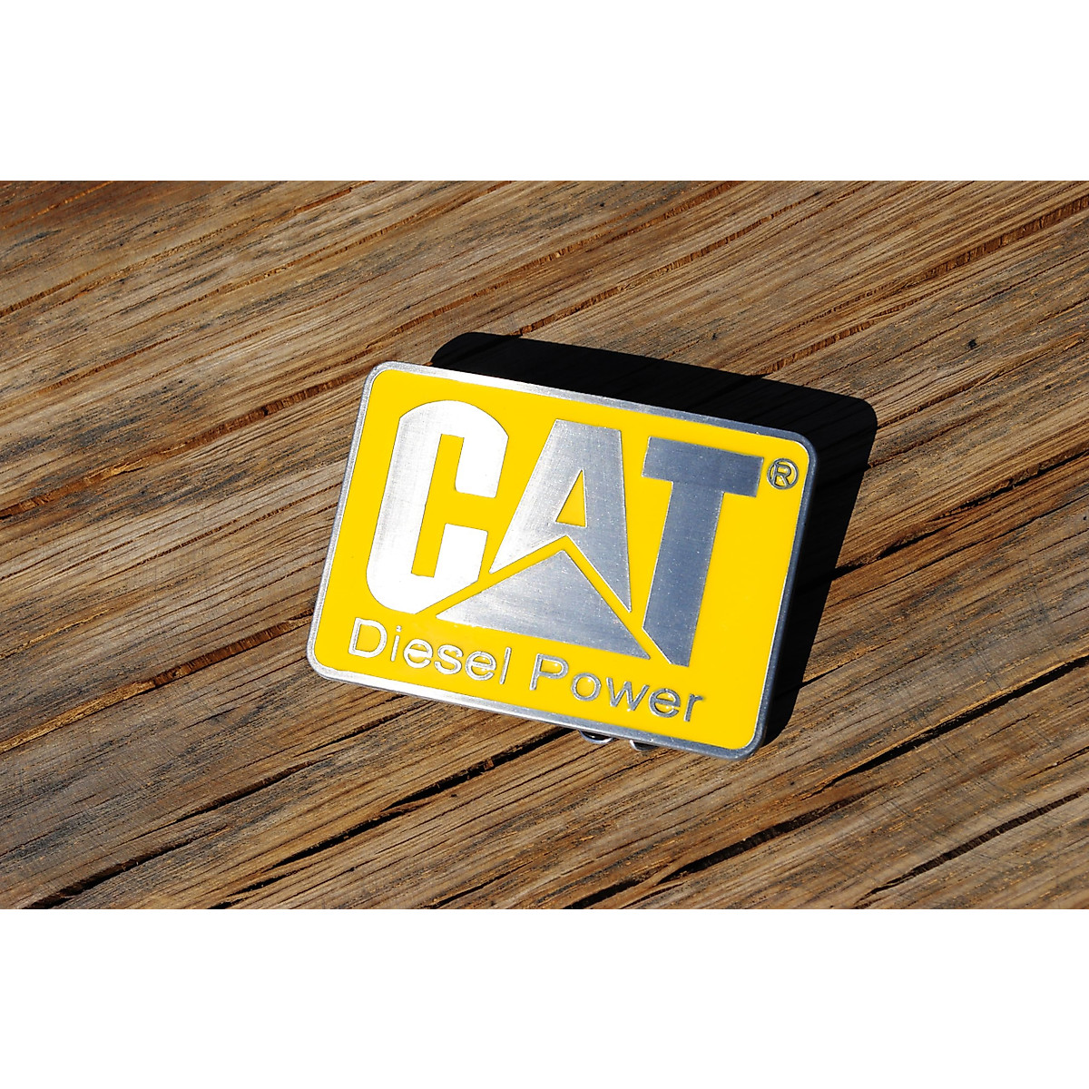 TotalShop Caterpillar Diesel Power Belt Buckle, Yellow, 3-1/2" x 2-1/2"