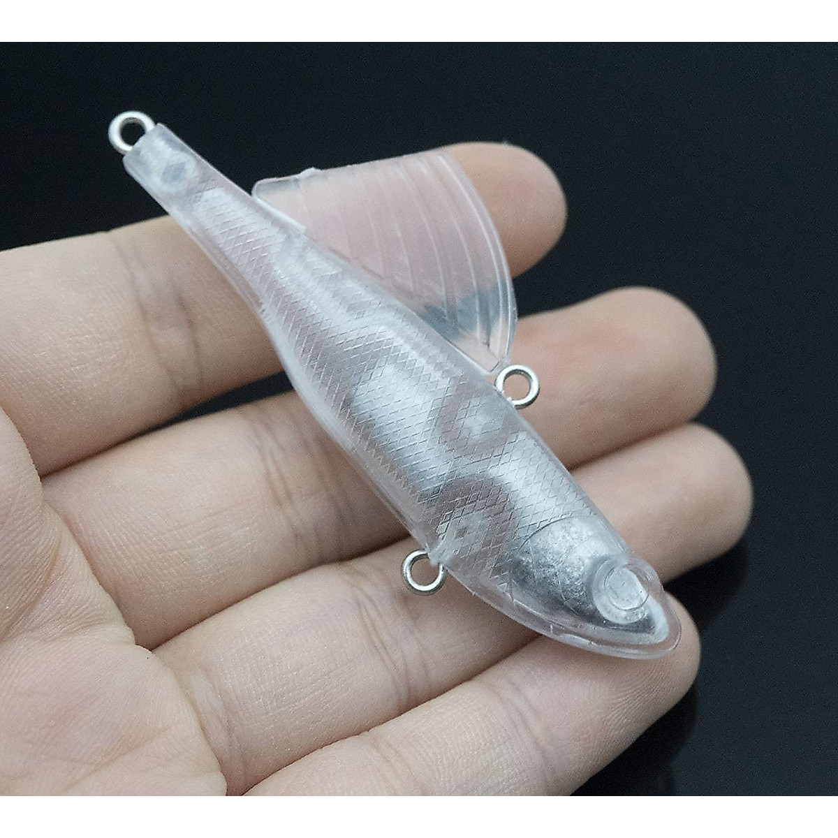 10PCS Unpainted Lure Blanks 13.88g 6.8cm with 4mm Free Fishing Eye VIB Crankbait Baits Simulation Blank Body Clear Hard Baits Trout Salmon Minnow Lure Popper Lures Topwater Freshwater 4mm 8242