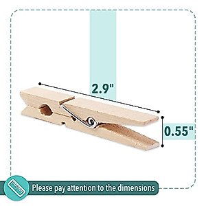 Mr. Pen- Wooden Clothes Pins, Natural Wood, 50 Pack, 2.9 Inch, Rust Resistant Clothes Pins Wooden, Clothes Pins for Classroom, Clothes Pins for Crafts, Large Clothes Pins Wood, Wooden Clothespins