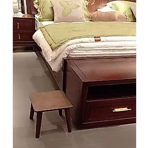 GOLDEN SUN Wooden Step Stool Small 10 Inch Square Foot Stool Plant Stand Detachable 4 Legs Vanity Stool Bench Brown Squarestool-brown262626 10 x 10 x 10 inch