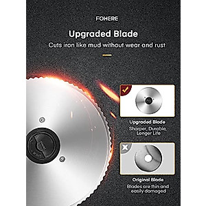 FOHERE Meat Slicer for Home Use, 200W Electric Deli Food Slicer with Removable Two 7.5” Blades, 0-15 Precise Thickness Knob Cut Deli Food, Meat Ham Bread Fruit, Include Food Carriage, Black