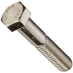 Small Parts 316 Stainless Steel Hex Bolt, Plain Finish, Hex Head, External Hex Drive, Meets ASME B18.2.1, 4" Length, Partially Threaded, 1/2"-13 UNC Threads