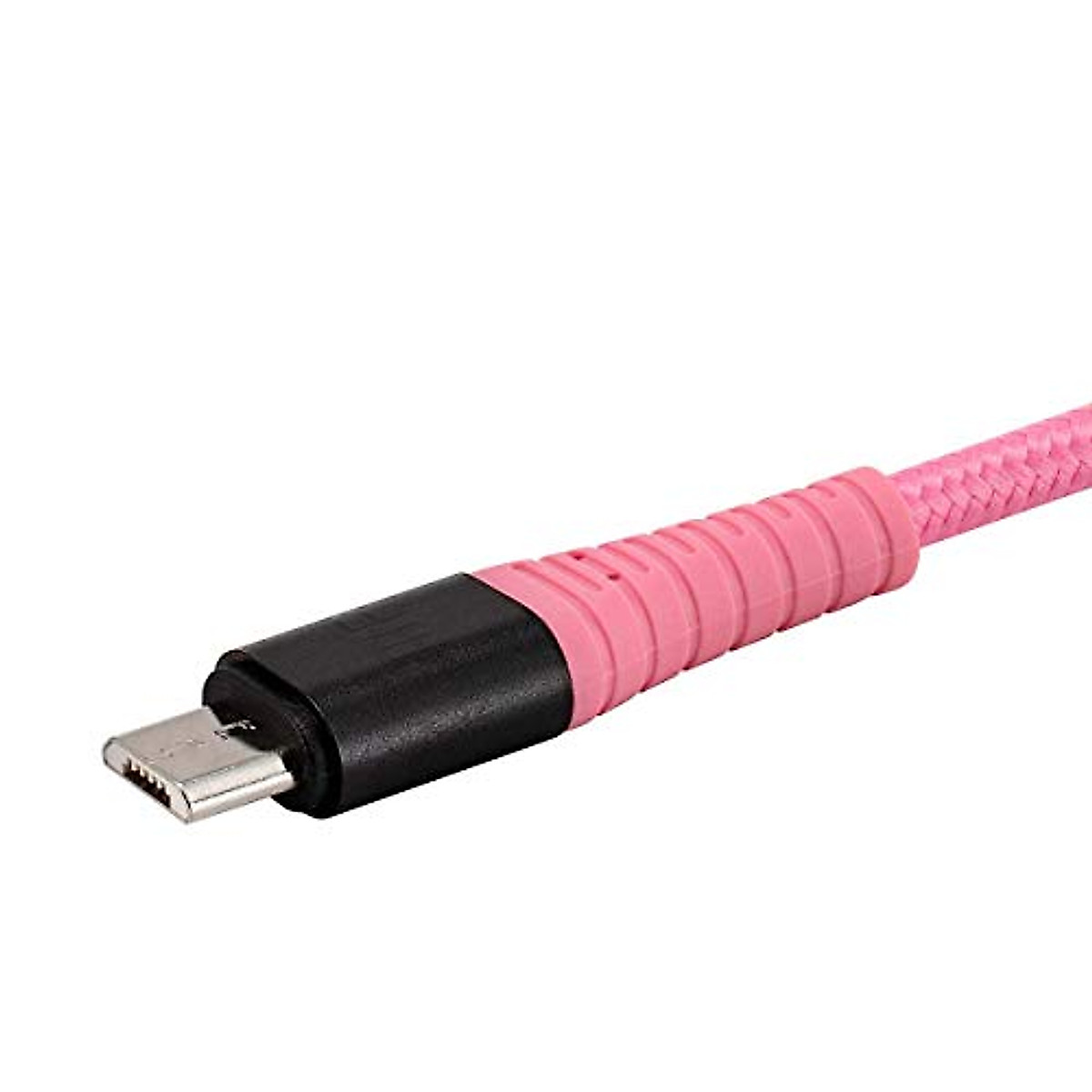 Monoprice USB 2.0 Micro B to Type A Charge and Sync Cable - 3 Feet - Pink | Durable, Kevlar-Reinforced Nylon-Braid - AtlasFlex Series