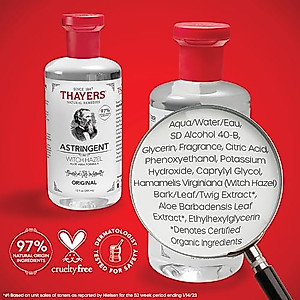 THAYERS Original Witch Hazel Astringent with Aloe Vera, 12 Ounce Bottle