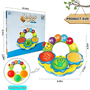 DOTDROPTRY Baby Toys 12-18 Months Infant Portable Musical Drums Piano Baby Toy 6 to 12 Months with Music Light Funny Sounds Gifts for Birthday Christmas Toys for 1 2 Year Old Boys Girls Toddlers