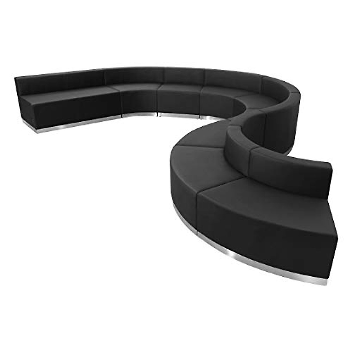 Flash Furniture HERCULES Alon Series Black LeatherSoft Reception Configuration, 9 Pieces