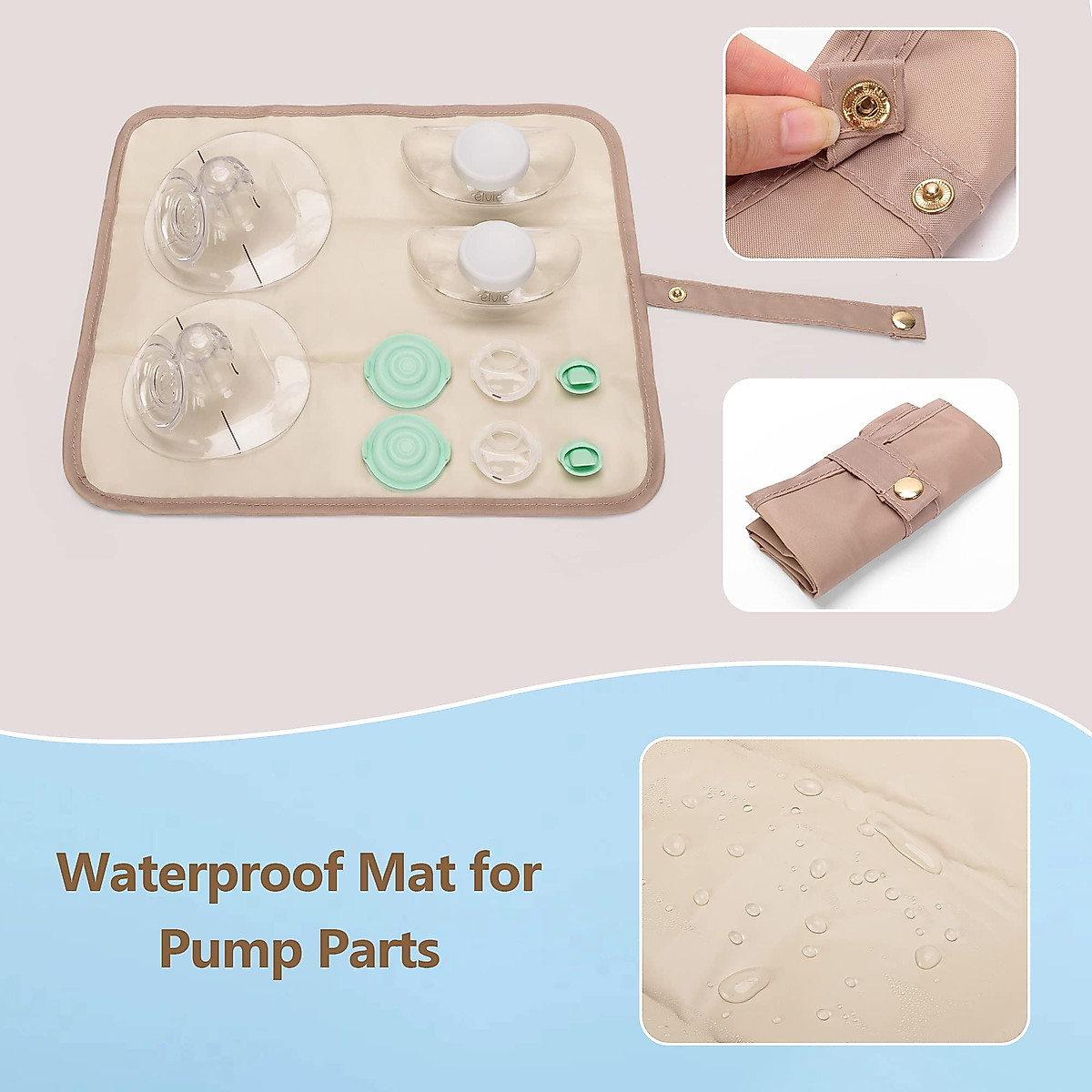 Luxja Wearable Breast Pump Bag (with a Breastmilk Cooler Bag, a Small Carrying Case and a Waterproof Mat), Pumping Bag Compatible with Momcozy and Elvie Breast Pump, Gray