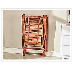 Lounge Chair, Zero Chair,Lounge Chairs,Wooden Folding Rocking Chair Balcony Bamboo Adjustable Back Chair with Headrest and Foot Massage Outdoor Sun Loungers Old Man Siesta Chair