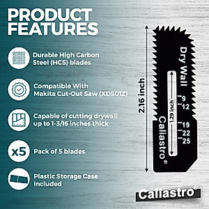 Drywall Cut-Out Saw Blades for Makita Cut-Out Saw - 5 Pack - Caliastro