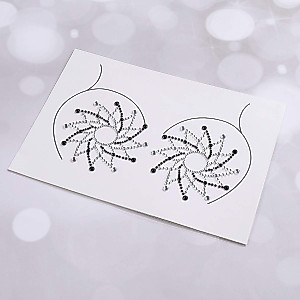 LUOEM Acrylic Nipple Covers Rhombus Shape Breast Face Jewels Acrylic Tears Gem Stones Bindi Chest Stickers (White Black)