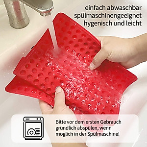 Silicone baking mat, 1.2 cm baking mat dog biscuits, multi-purpose silicone mat for oven, heat-resistant & food-safe, Bpa-free (Blue & Red)