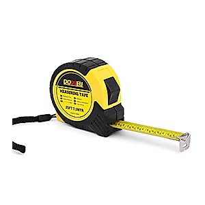 DOWELL Measuring Tape Measure 25ft Measurement Tape Steel Blade Shock Absorbent Solid Rubber Case Accurate Easy Read with Fractions 1/8 for Construction Contractor Carpenter Architect Woodworking (1)