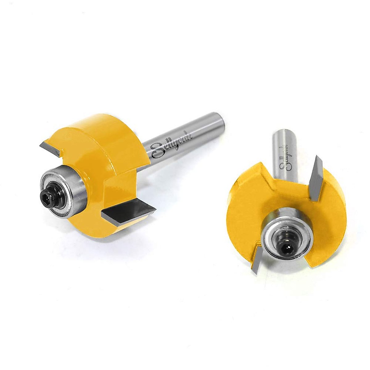 1/4 Inch Shank Rabbet Router Bit with 6 Bearings Set, SellyOak Multi Rabbeting Router Bit Set for Multiple Depths (1/8", 1/4", 5/16", 3/8", 7/16", 1/2" Interchangeable and Adjustable Bearings)