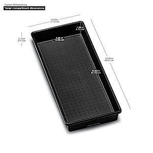 madesmart 15" x 6" Plastic Multipurpose Storage Organizer Bin for Drawers, Low-Profile Storage Bin Home Organizer, Carbon