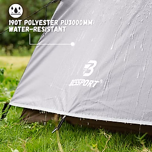 Bessport Camping Tent for 3 Person, Lightweight Backpacking Tent Waterproof Windproof Two Doors Easy Setup Double Layer Outdoor Tents for 3 to 4 Seasons, Suitable for Outdoor,Hiking,Camping